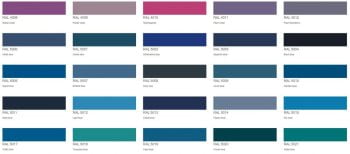 RAL Colour Chart from Renka